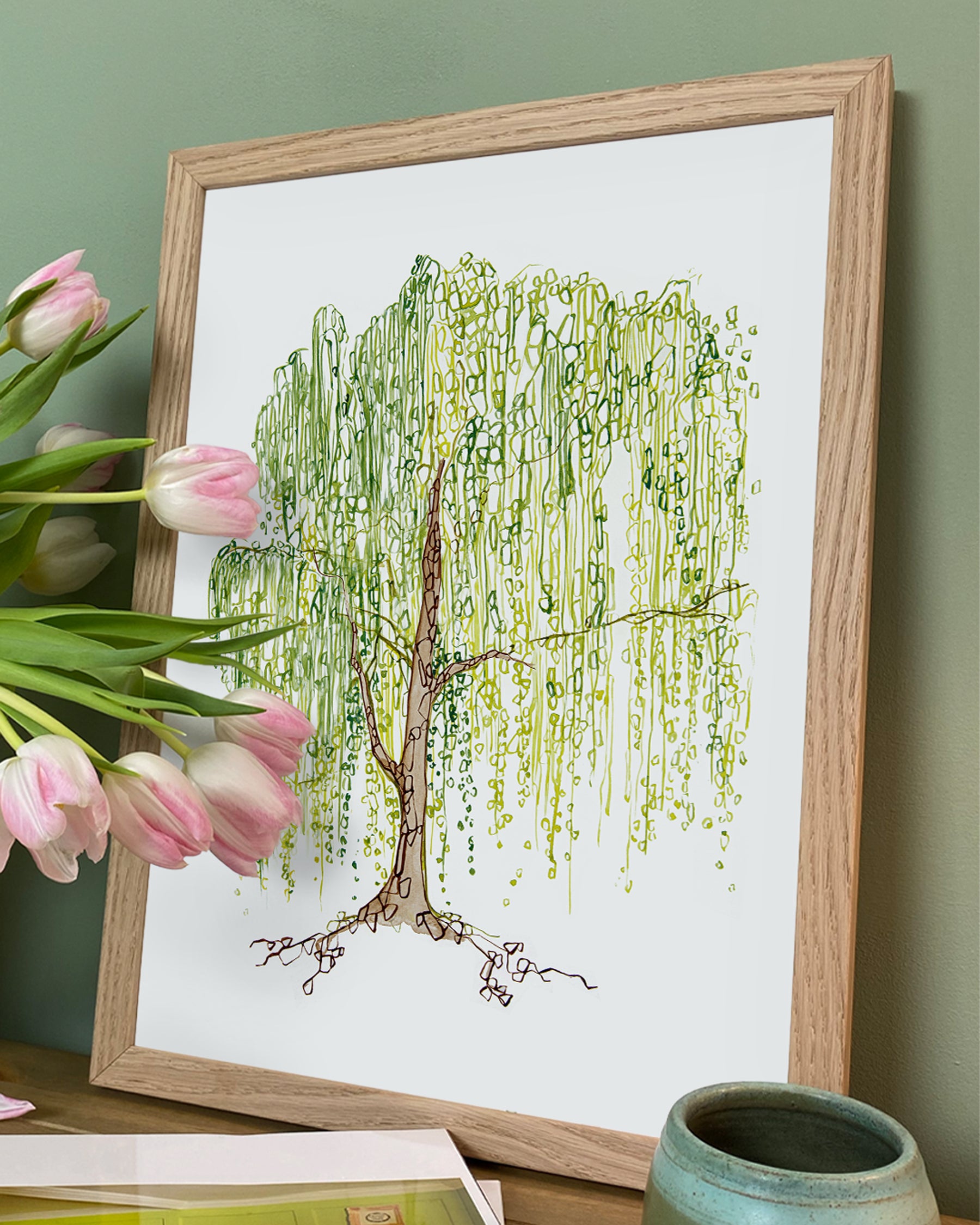 Willow Tree Wall Art Print - Plant Prints, Botanical Art Prints and Bo ...